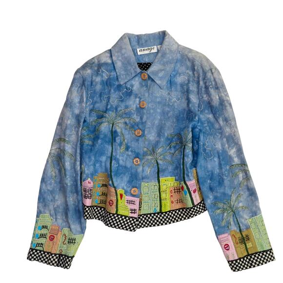 Vintage | Jackets & Coats | Funky 99s Vintage Art To Wear Quirky City ...